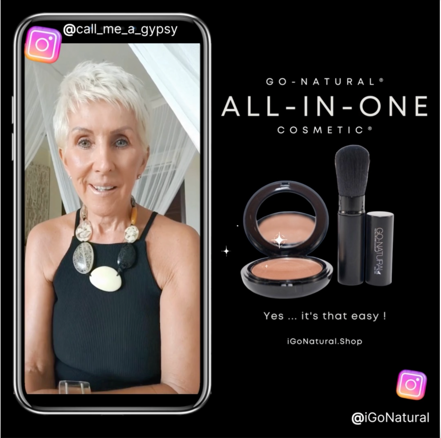 iGoNatural® Go Natural ALL-IN-ONE Cosmetic Powder Makeup Compact Set ...